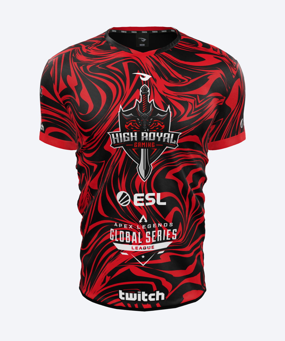 Jersey trippy red/black - Raven.GG | Esports Apparel Design & Production